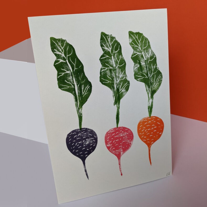 Ellie Edwards Prints - Hand Printed Lino Food Prints - V+S